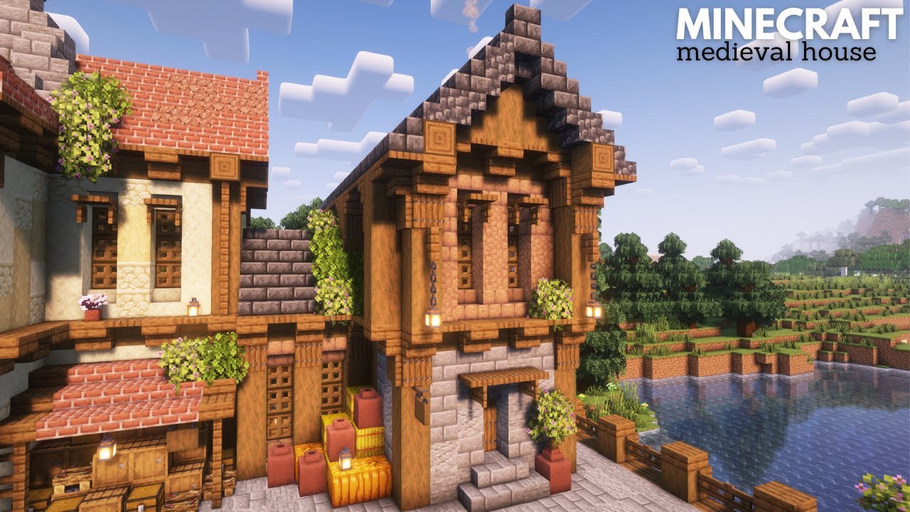 Minecraft: How to build a Medieval House | Medieval Harbor House | Tutorial - Minecraft Builders