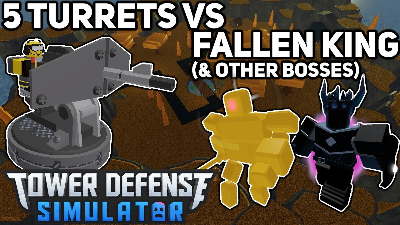 5 Turrets vs Fallen King (& Other Bosses)|Tower Defense Simulator