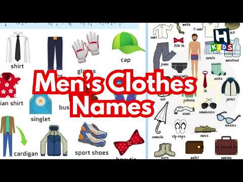 "Men's Clothes Name and Images Learning for Kids | Fun and Educational Video"