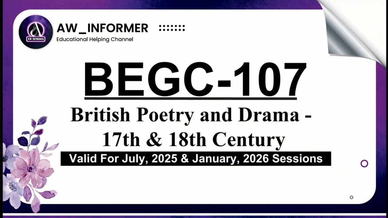 BEGC 107 Solved Assignment 25–26 | BEGC 107 Solved Assignment in English 25–26 | Free on #yt #ignou