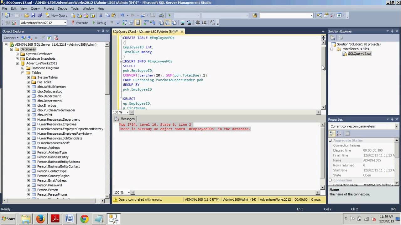 SQL Server tutorial 51: Temporary Tables