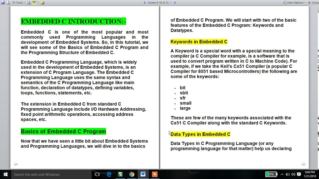 Embedded systems tutorial-08||Introduction to Embedded c ||One Thought||