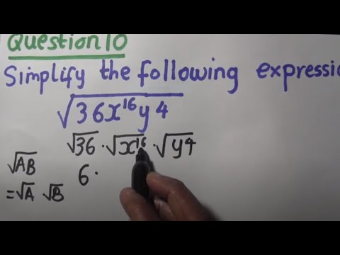 Simplify the following expression sqrt 36x^16y^4