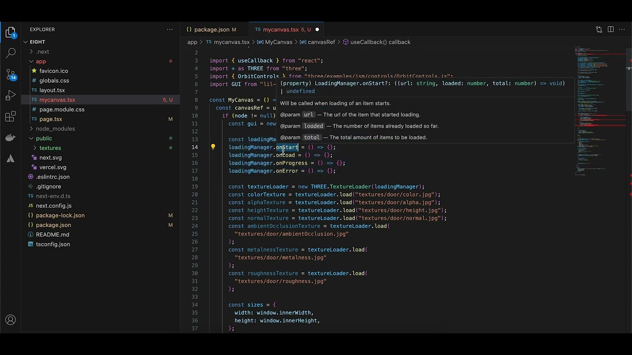 How to load textures in threejs