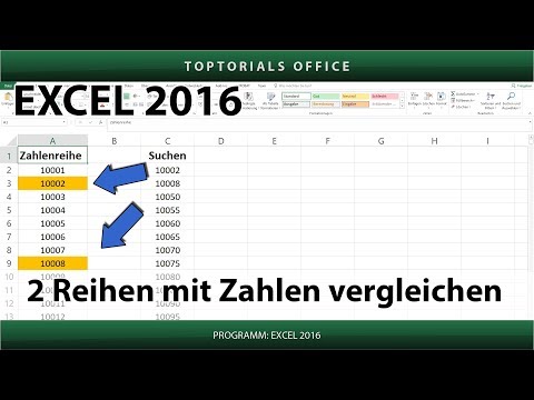2 Reihen mit Zahlen vergleichen (Excel)