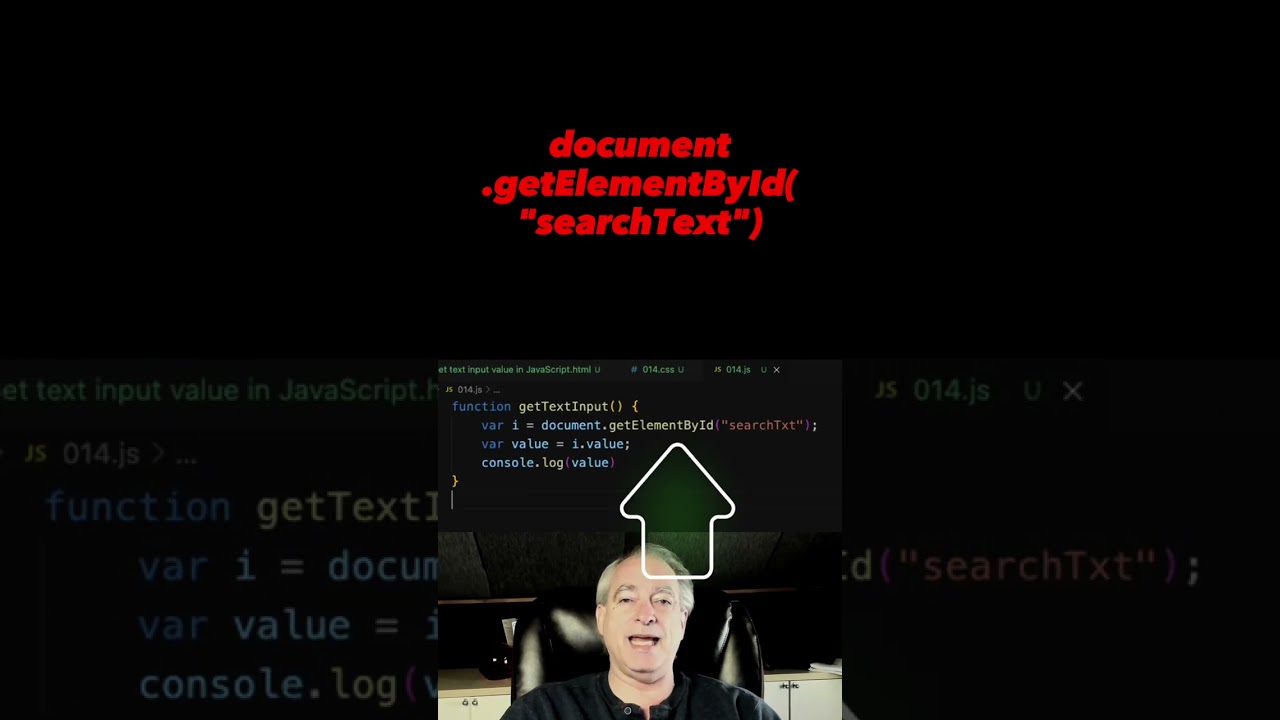 Get text input value with JavaScript #javascript #shorts