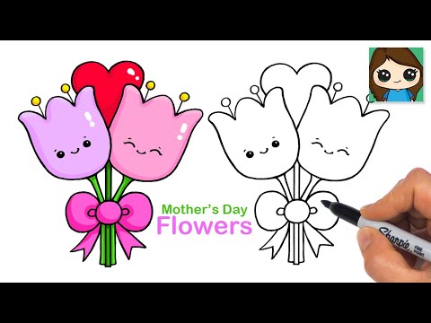 How to Draw a Cute Flower Bouquet ????❤️ Mother's Day Love