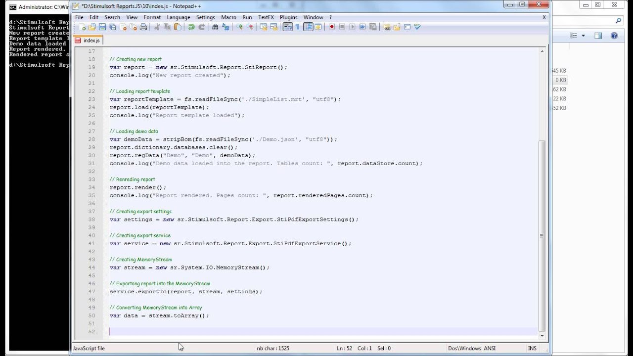 JavaScript Reporting Tool: Export Report to PDF from Node.js  - [Shot on version 2015.2]