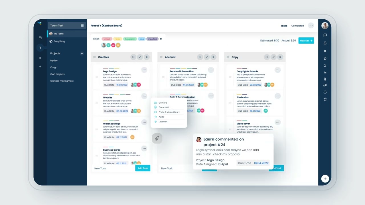 Claritask Dashboard Animation