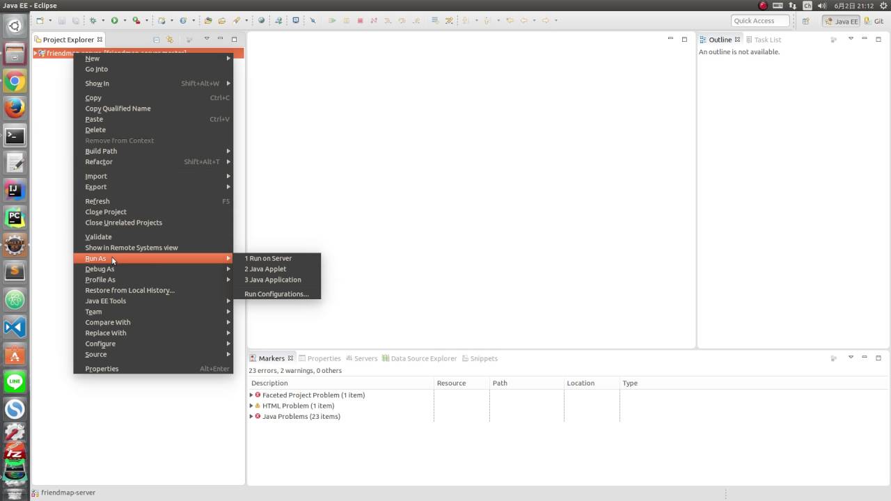 eclipse import java ee project from github repository