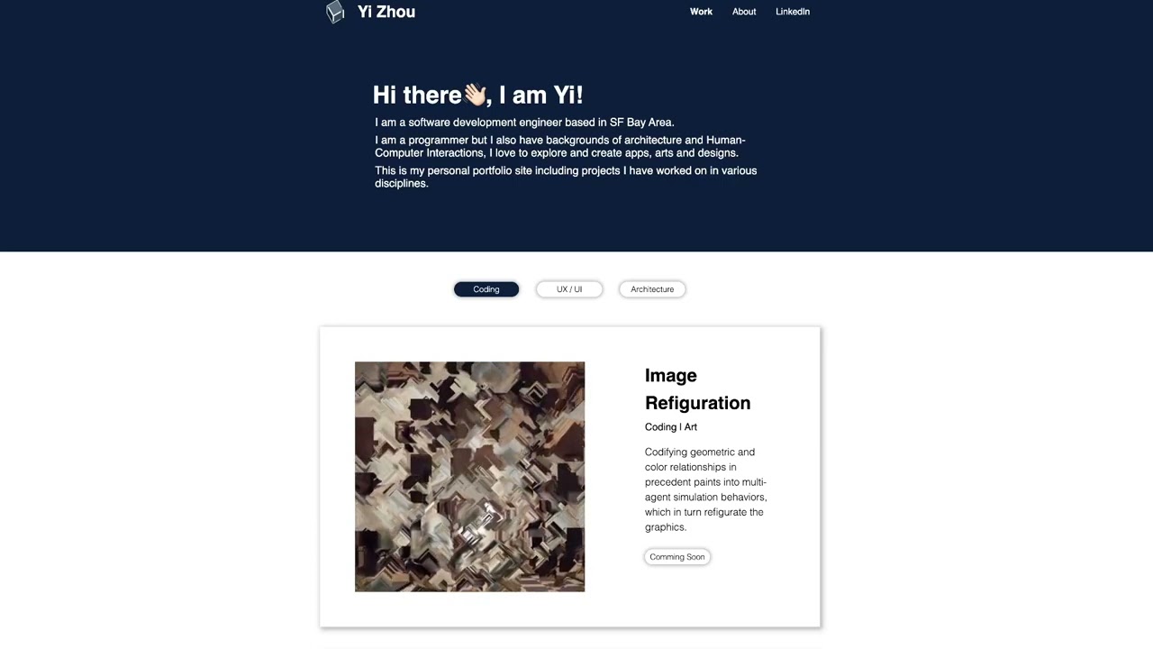 Personal Website Introduction Yi Zhou
