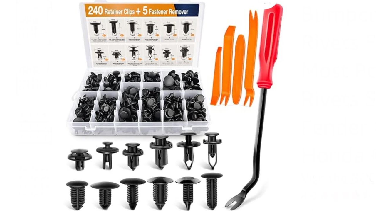 GOOACC - GRC-33 240PCS Bumper Retainer Clips Car Plastic Rivets Fasteners Push Retainer Kit