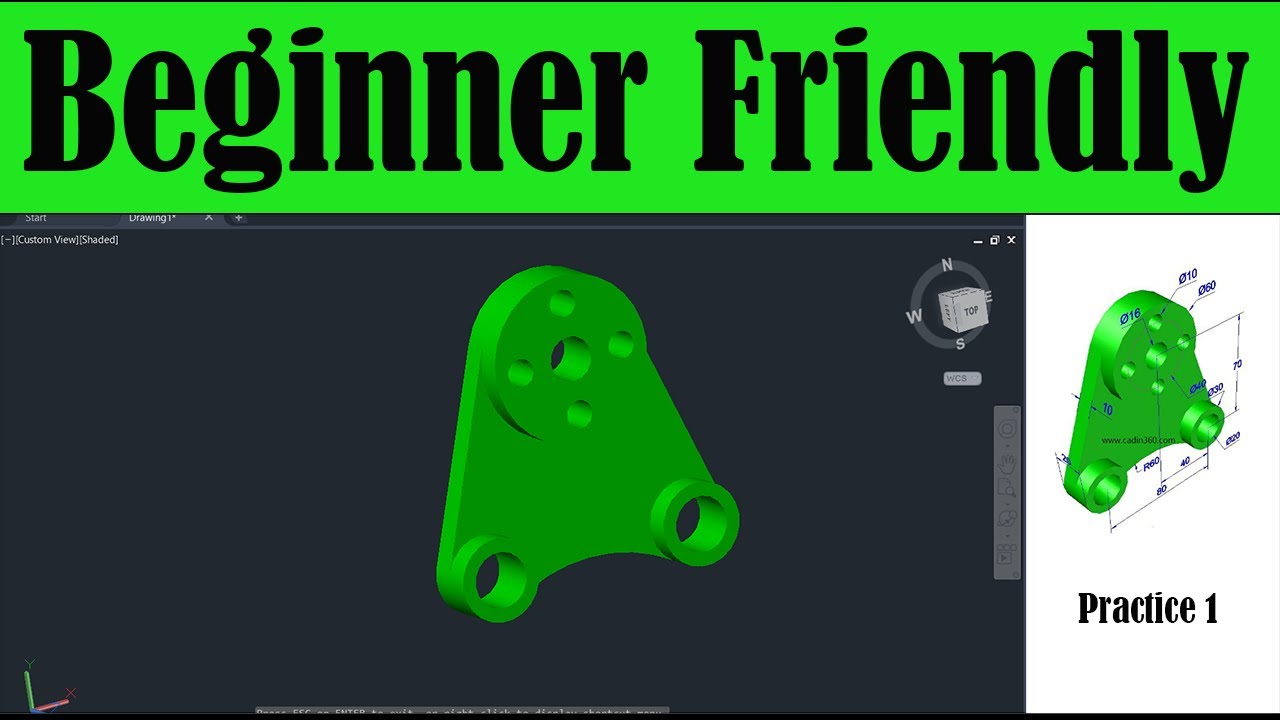 AutoCAD 3D Modeling Practice 1| Beginner Friendly