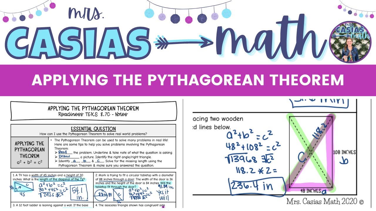 Applying the Pythagorean Theorem - Real World Situation & Word Problems | 8th Grade Math Pre-Algebra