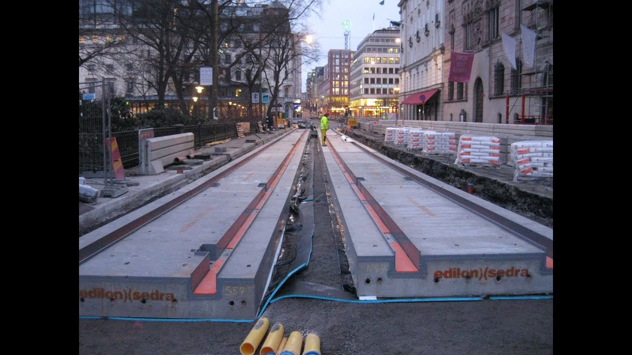 edilon)(sedra Corkelast USTS (Urban Slab Track System) Installation Stockholm, Sweden