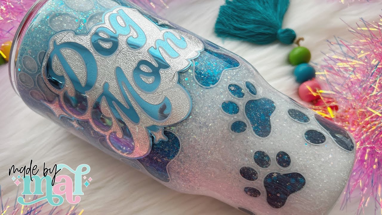 Dog Mom Double Glitter Ombre Peek A Boo Tumbler Tutorial | Mother's Day Series 2024