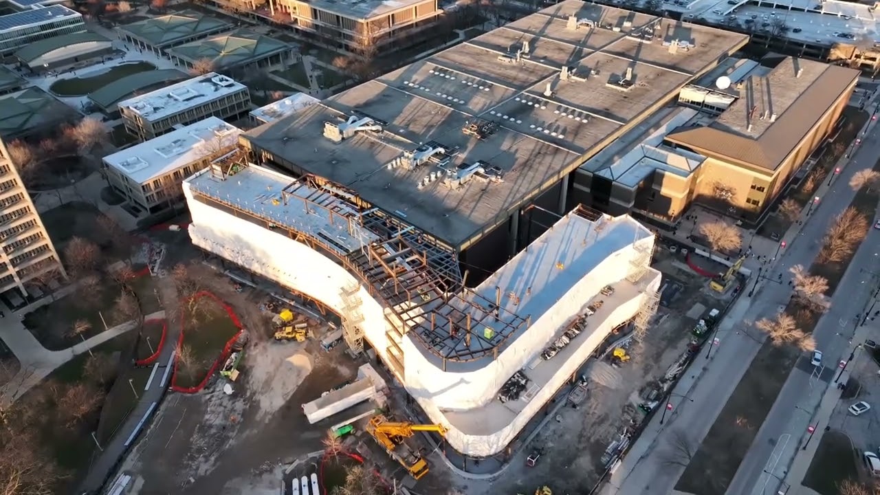 Drone View Of New Computer Design Research and Learning Center At University Of Illinois-Chicago