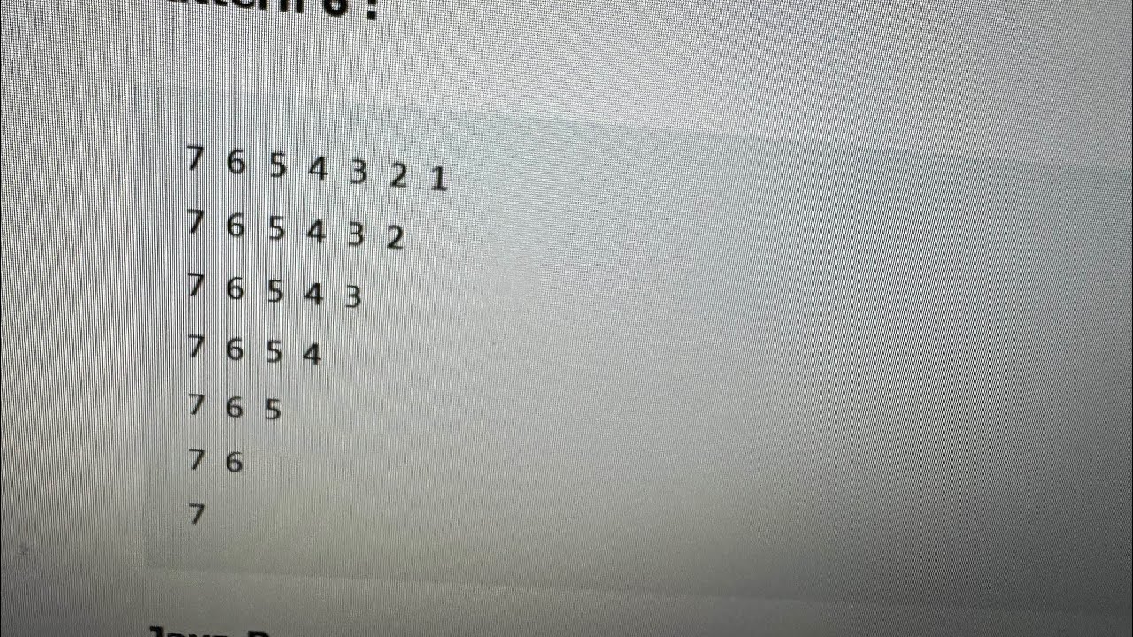 Java Programme to Print this Pattern Part2