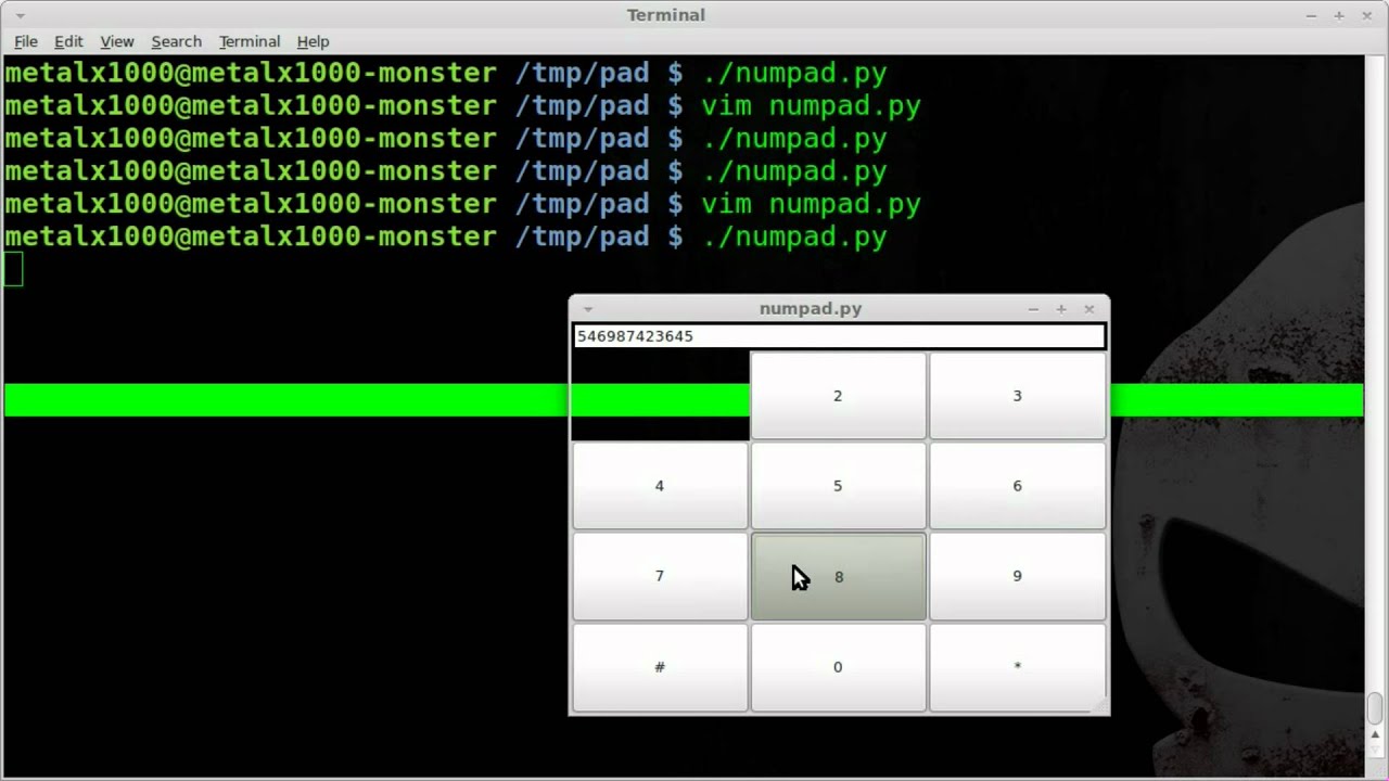 GTK Number Pad with Functionality - Python - Linux