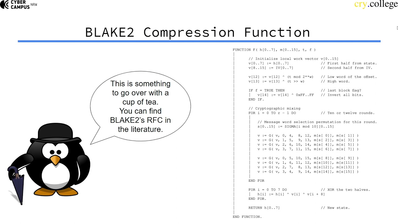 The BLAKE2 Hash Function