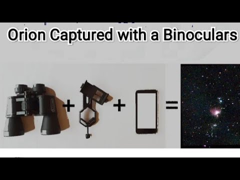 Orion nebula through binoculars. (Processing from start to end)