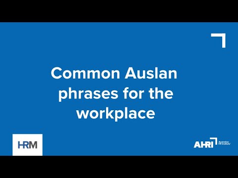 Auslan phrases to use at work
