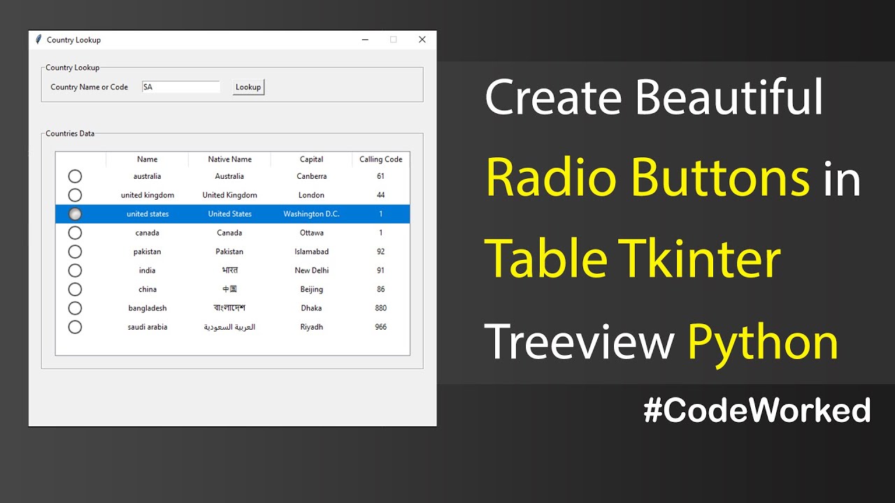 Create Beautiful Radio Buttons In Table - Tkinter - Python #button #pythontkinter #radiobutton