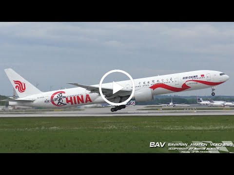 Boeing 777-300ER - Air China "Love China livery" B-2006 - takeoff at Munich Airport