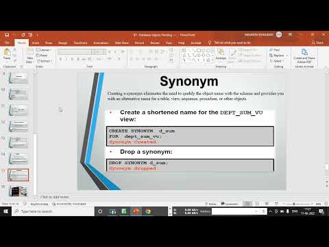 16 - Database Objects Index and Synonym