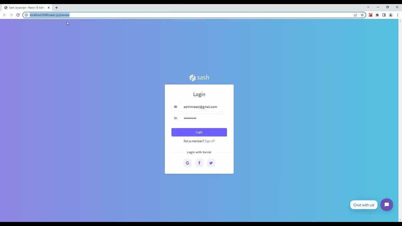 Sash -React Javascript Admin Template Installation Process