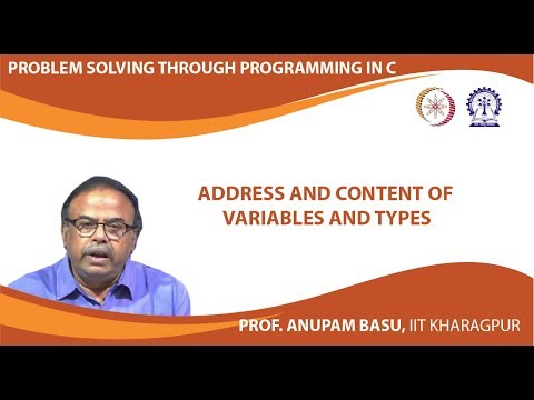 Address Content of Variables Video Lecture - C Programming for ...