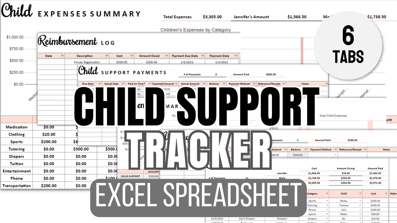 Child Support Tracker Excel Spreadsheet