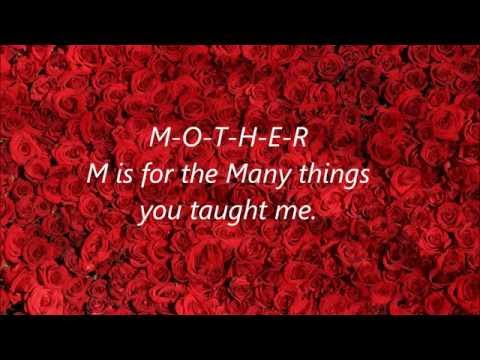 M is for the Many Million Things She Gave Me MOTHER'S DAY ECard song words lyrics M-O-T-H-E-R