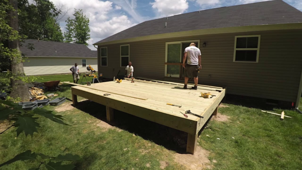 Pressure-Treated Deck Installation Timelapse - Exterior Source