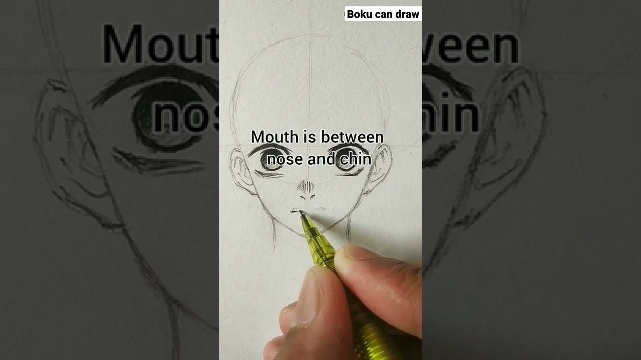 Easy way to draw anime face!!🔥 (Front view head tutorial) #howtodraw