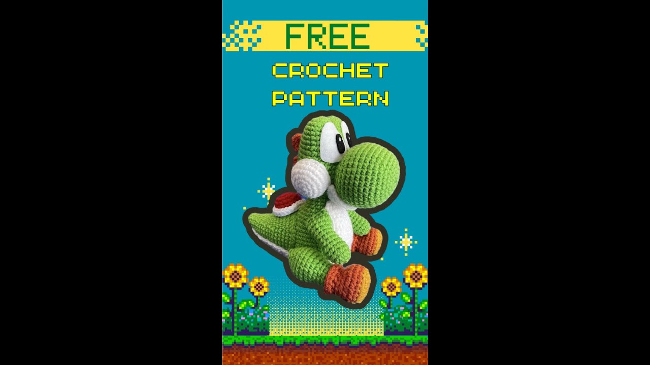 How to Crochet Yoshi: Free Pattern Tutorial! #freecrochetpattern #yoshi #freetutorial #freetutorial