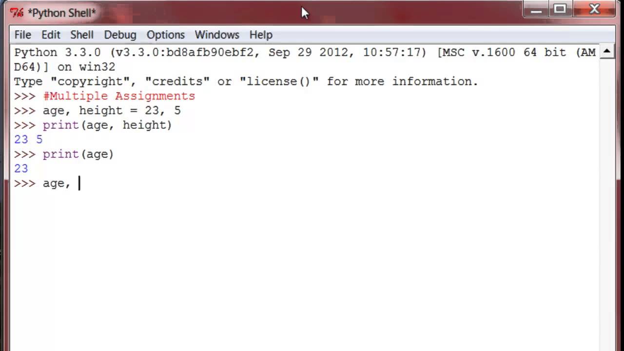 02 Multiple assignments in python