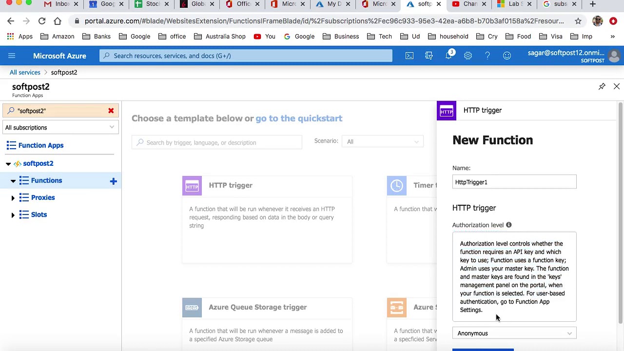 How to create function app in Azure |  Nodejs function in Azure