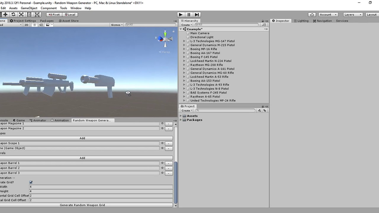 Random Weapon Generator For Unity 3D