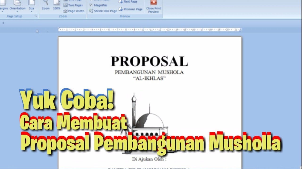 Cara Membuat Proposal Pembangunan Musholla/Masjid || Free File