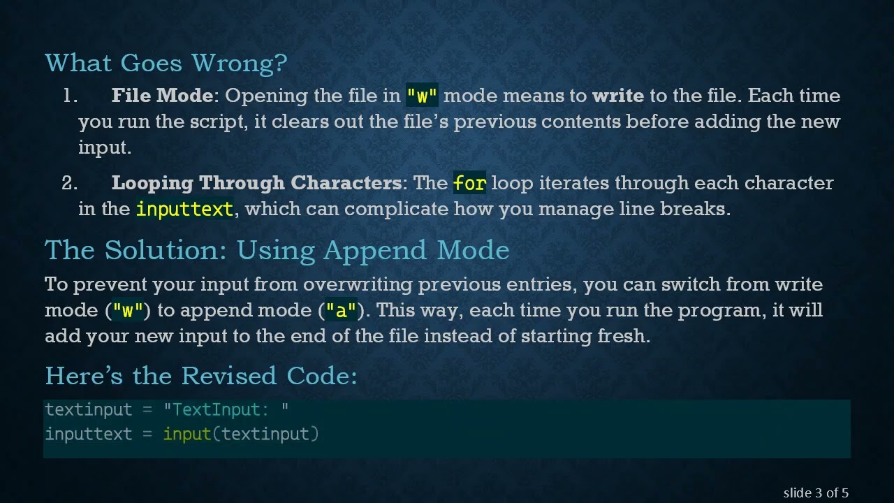 How to Avoid the Python Text File Input Bug: Saving Input Data Without Overwriting