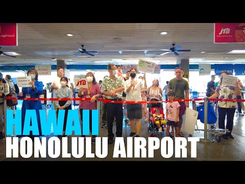【4k 60fps】HONOLULU AIRPORT ARRIVAL PROCEDURE - Honolulu, Hawaii - Daniel K. Inouye Int'l Airport