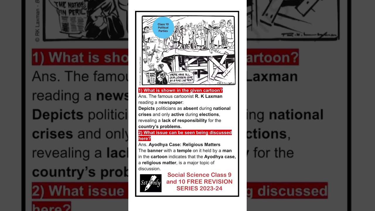 Political Parties 10 Cartoon | 4 marks in 40 sec