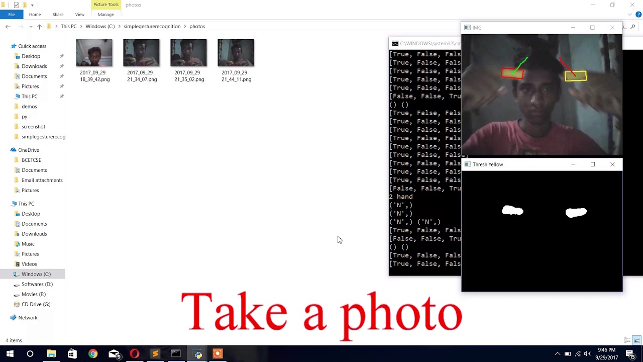 Image Processing Project- Two Hand Motion Gesture Recognition with OpenCV +Python