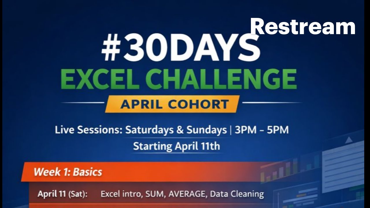 30-Day Excel Challenge (Day 1 - 2026) - PART 1