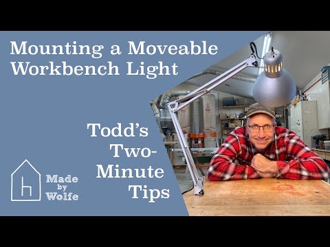 MOUNT A MOVEABLE WORKBENCH LIGHT: Easily improve your workbench lighting.