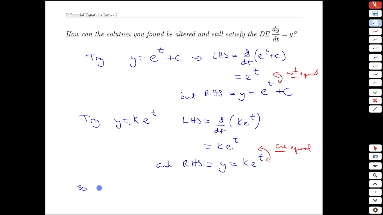 Unit 15-1 Differential Equations Intro - MATH 121
