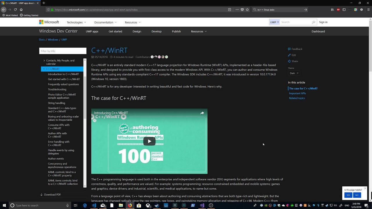 C++/WinRT - Quick Introduction and Networking Example