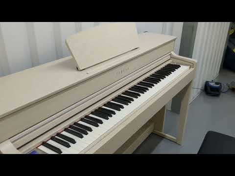 Yamaha Clavinova CLP-535 digital piano and stool in white ash finish stock number 23076