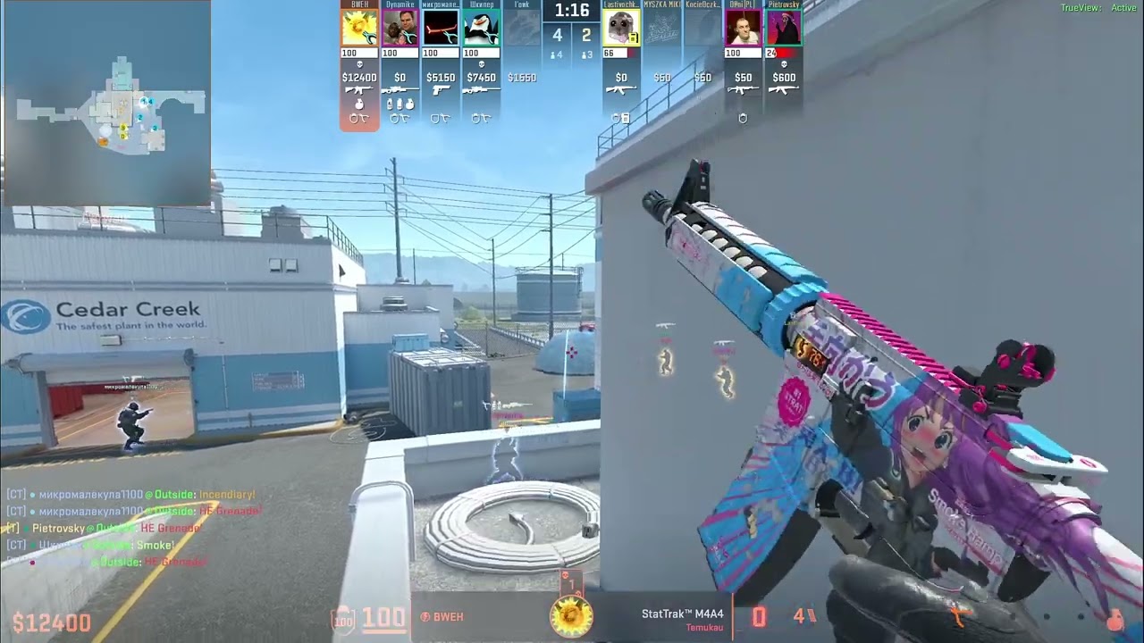 Top fragging on Nuke, competitive match M4A4 specialist Temukau Skin CS2